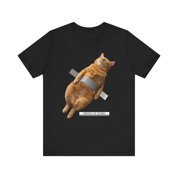 Duct Tape Orange Cat Graphic T-Shirt, Modern Art Cat Illustration Tee ...