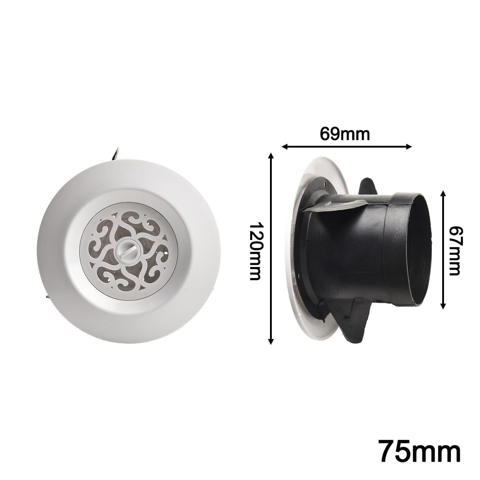 Duct Vents Round Louvered Vents 75mm/100mm/125mm/150mm/200mm Interior ...