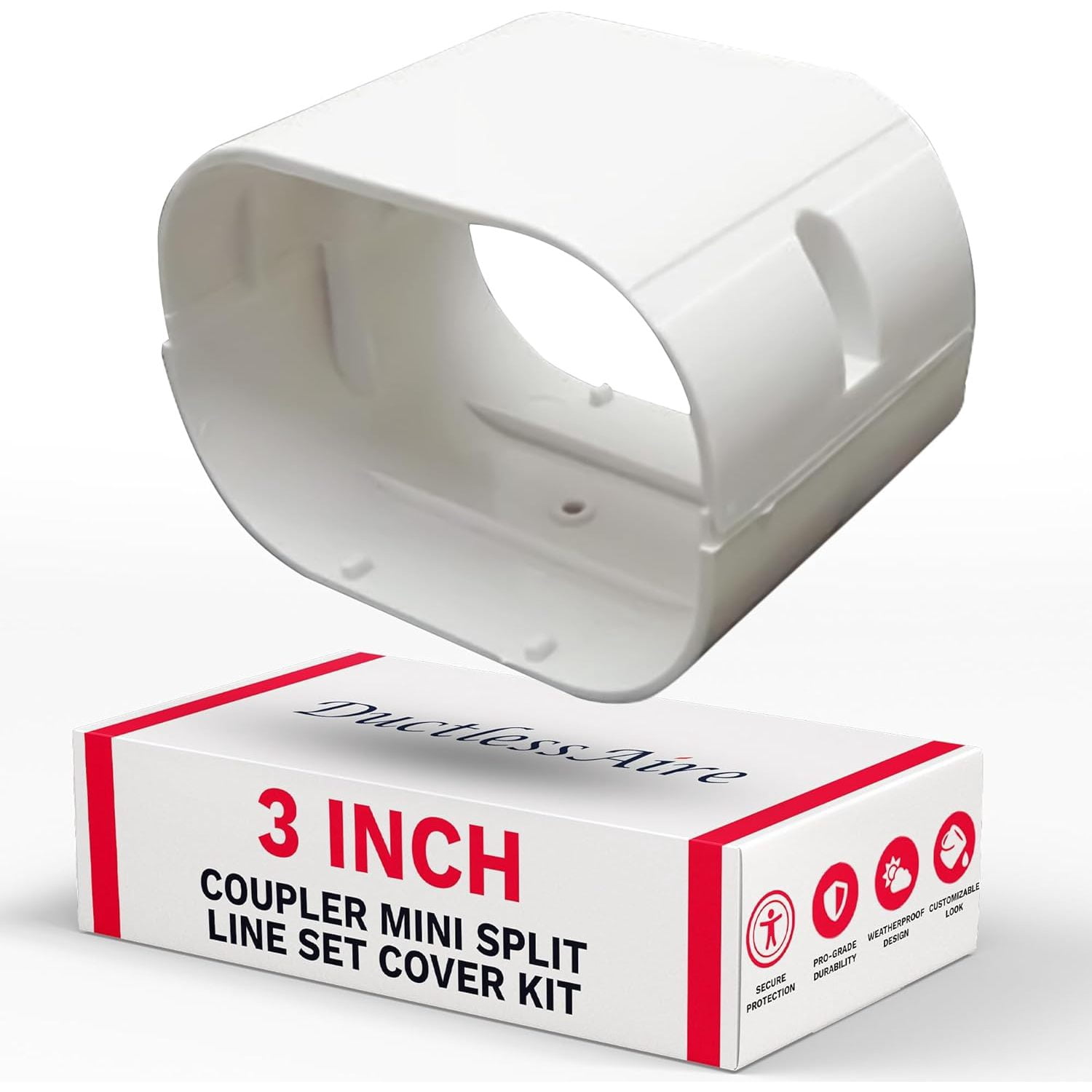 DuctlessAire - Premium 3 inch Coupler Mini Split Line Set Cover Kit ...