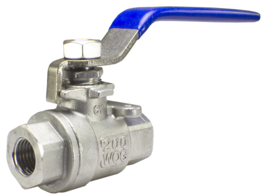 Duda Energy 2PCBV-WOG200-F025 Full Port Ball Valve, 1/4" NPT, 2 Piece ...