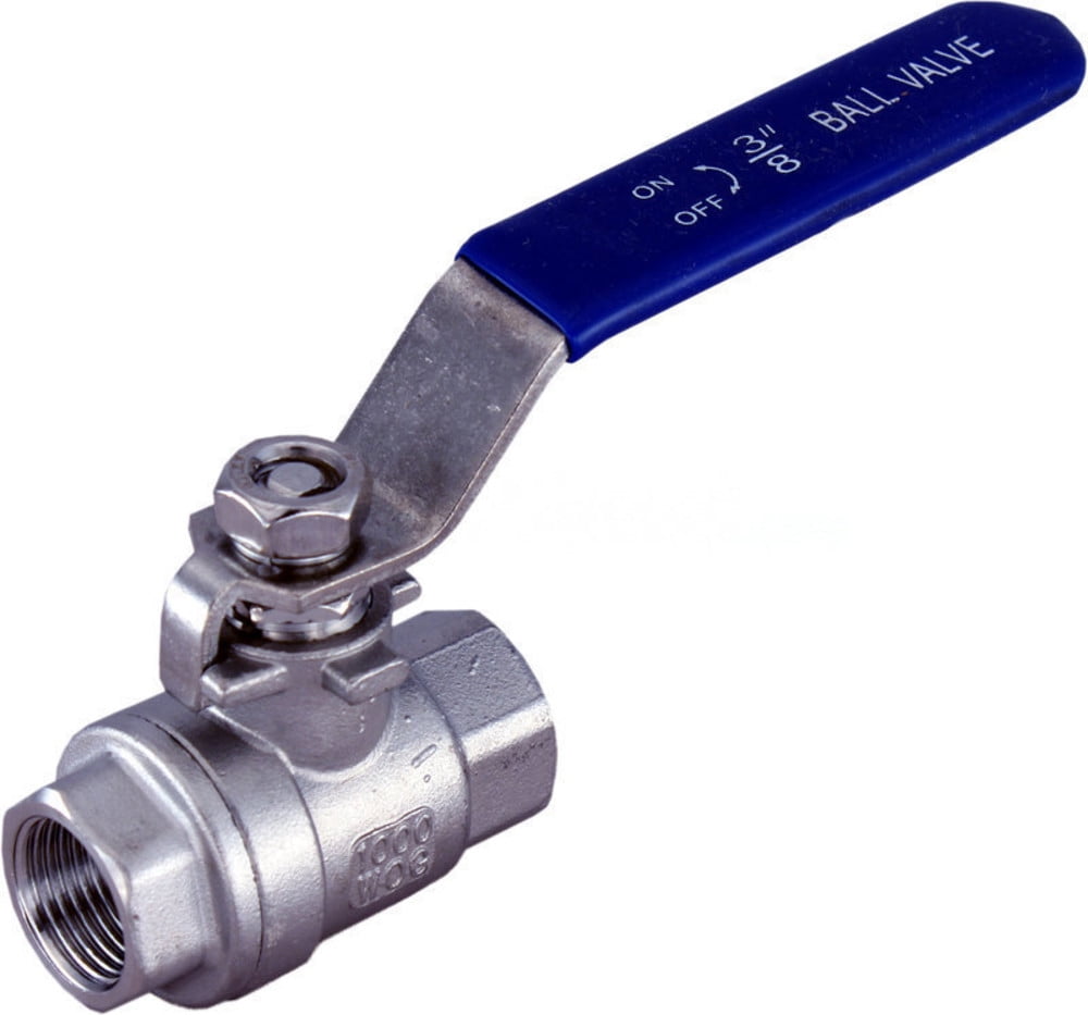 Duda Energy 2PCBV-WOG200-F037 Full Port Ball Valve, 3/8" NPT, 2 Piece ...