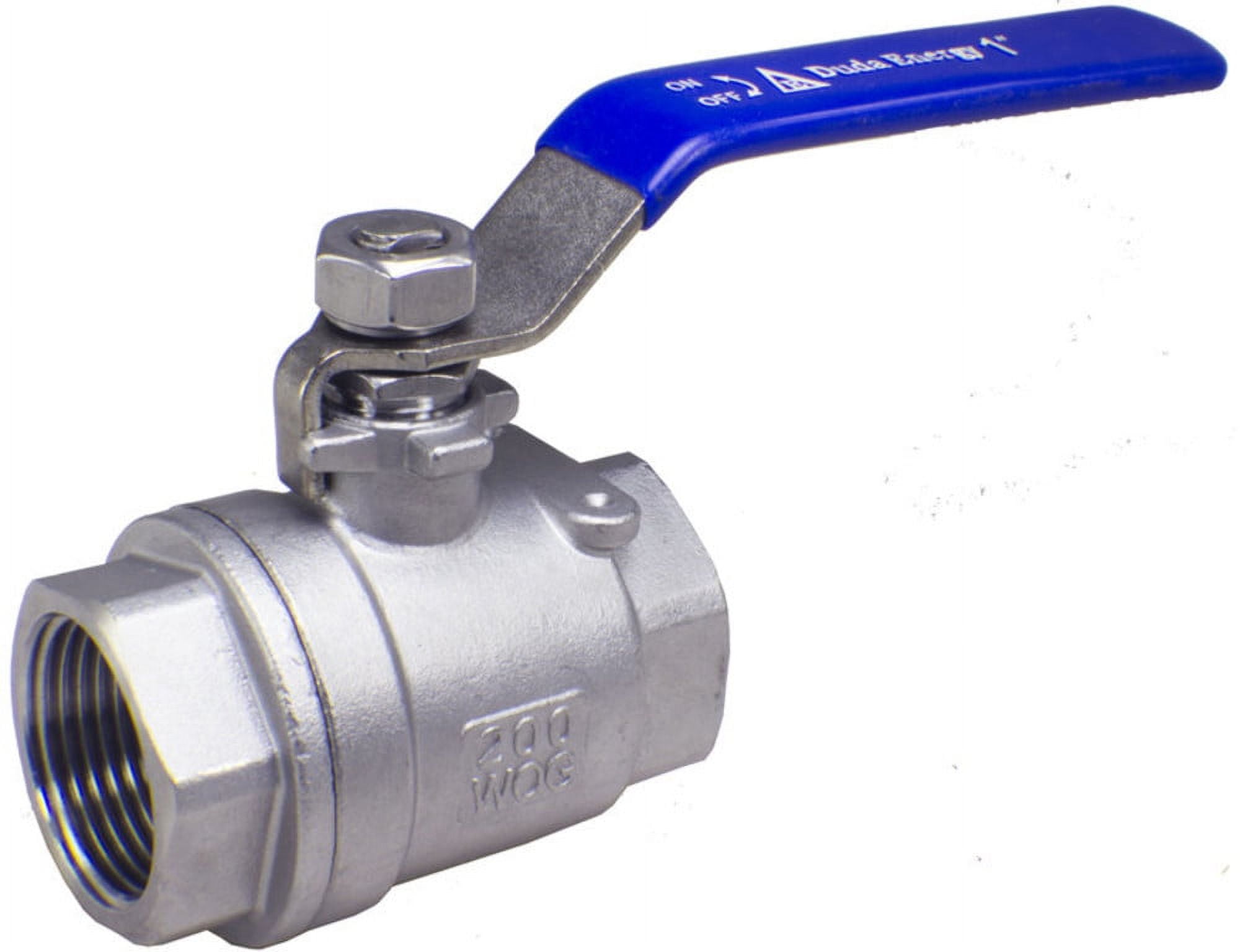 Duda Energy 2PCBV-WOG200-F100 Full Port Ball Valve, 1" NPT, 2 Piece ...