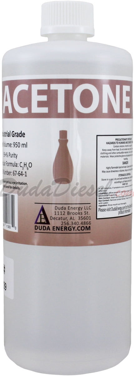 Duda Energy Acetone, 99.5+% Purity, 950 ML, 2 Pack - Walmart.com