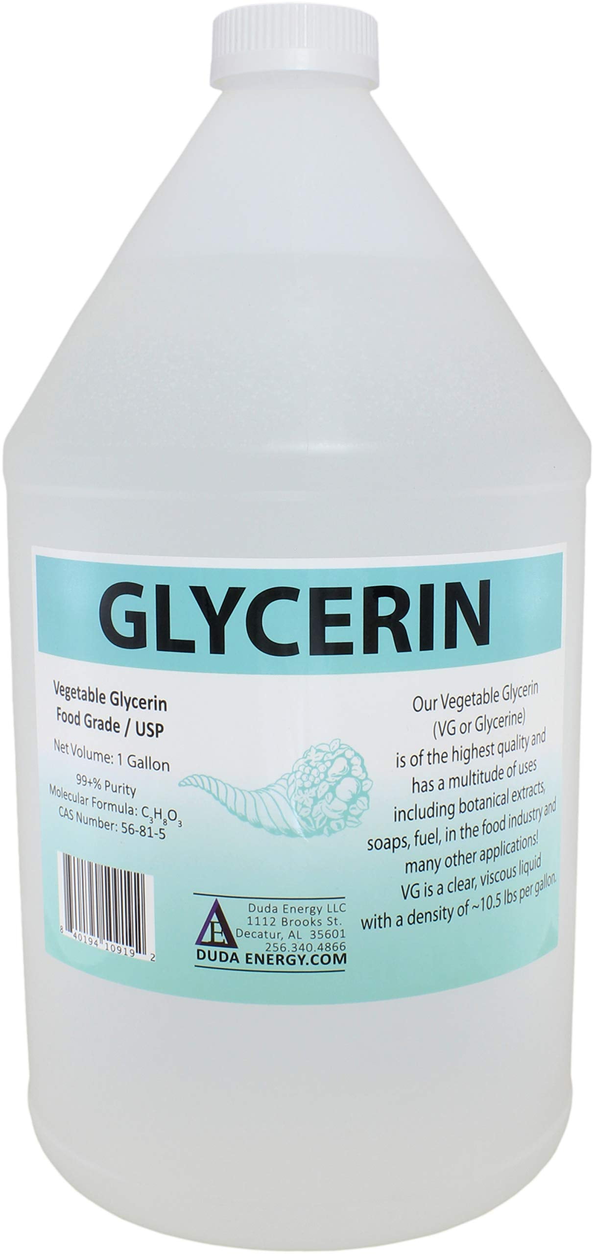 Duda Energy Food Grade Glycerin 99.7+% Purity, 1 Gallon Jug, 2 Pack ...