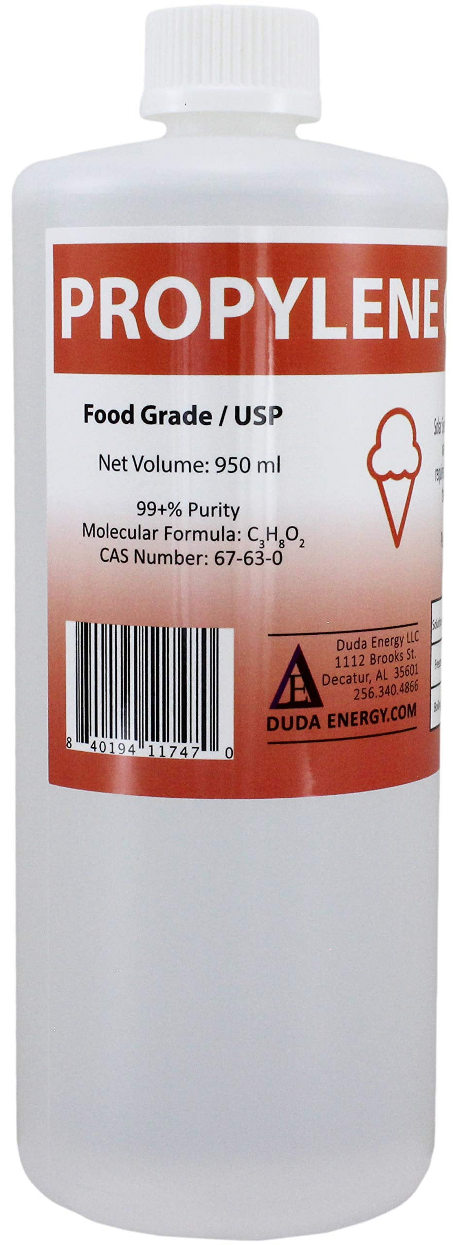 Duda Energy Food Grade Propylene Glycol, 99.5+% Purity, FG, 950 ML ...