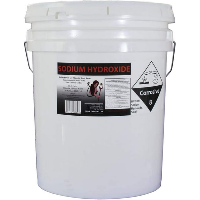 Duda Energy Red Hot Devil Lye - 99+% Pure Sodium Hydroxide - Walmart.com