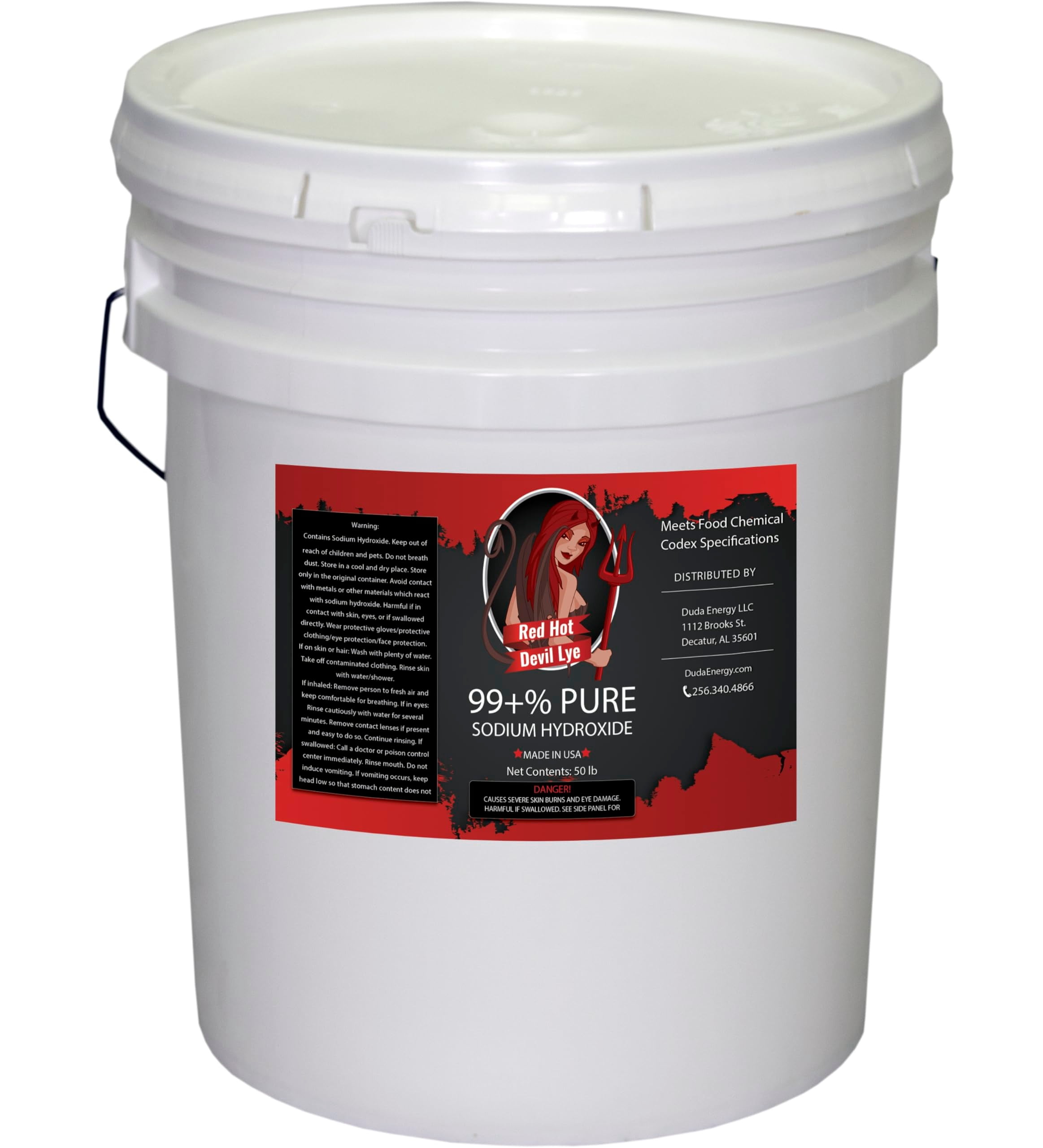 Duda Energy Red Hot Devil Lye - 99+% Pure Sodium Hydroxide - Walmart.com