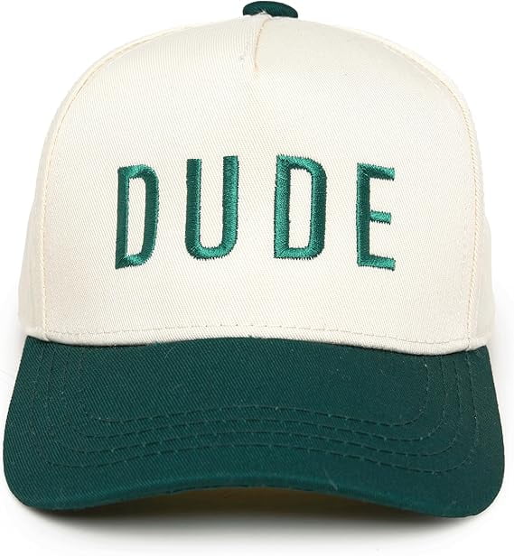 Dude Embroidered Baseball Cap, Adjustable Snapback Hat with Bold ...