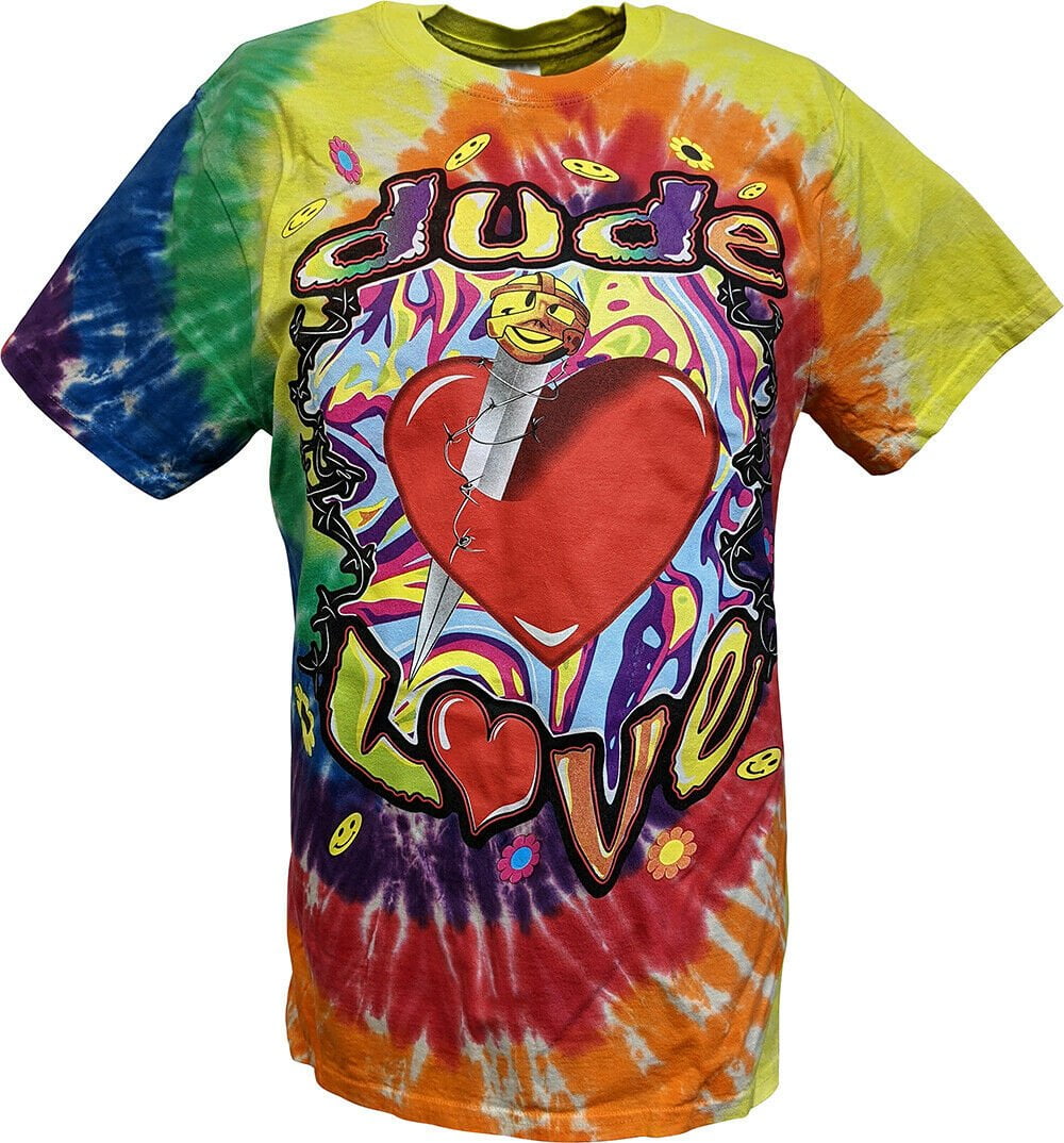 Dude Love Tie Dye WWE Mankind Mick Foley Mens Retro Cotton T-Shirt XXL ...