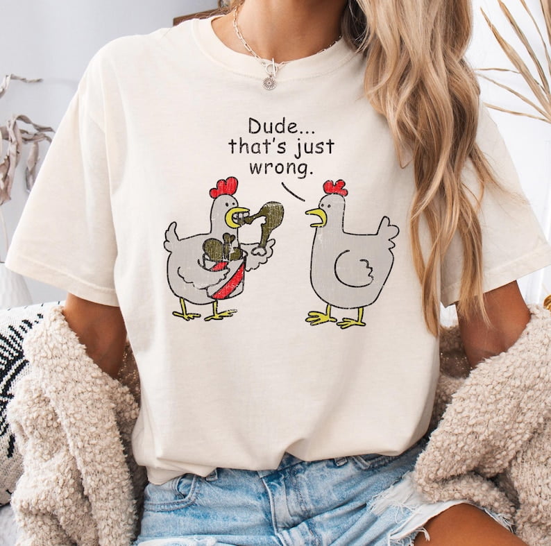 Dude That's Just Wrong Funny Chicken Sarcastic Humor Rooster Microphone ...