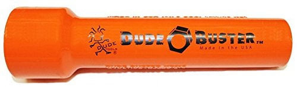 Dude Tools NB34 Nut Buster Socket 1-1/8" High Impact Deep Socket with 1/2" Drive and 7" Bolt ...