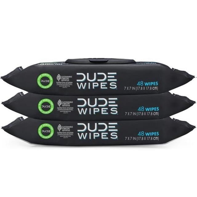 Dude Wipes Disposable Wet Wipes - Case of 4 - Pack of 3 - 48 Count ...