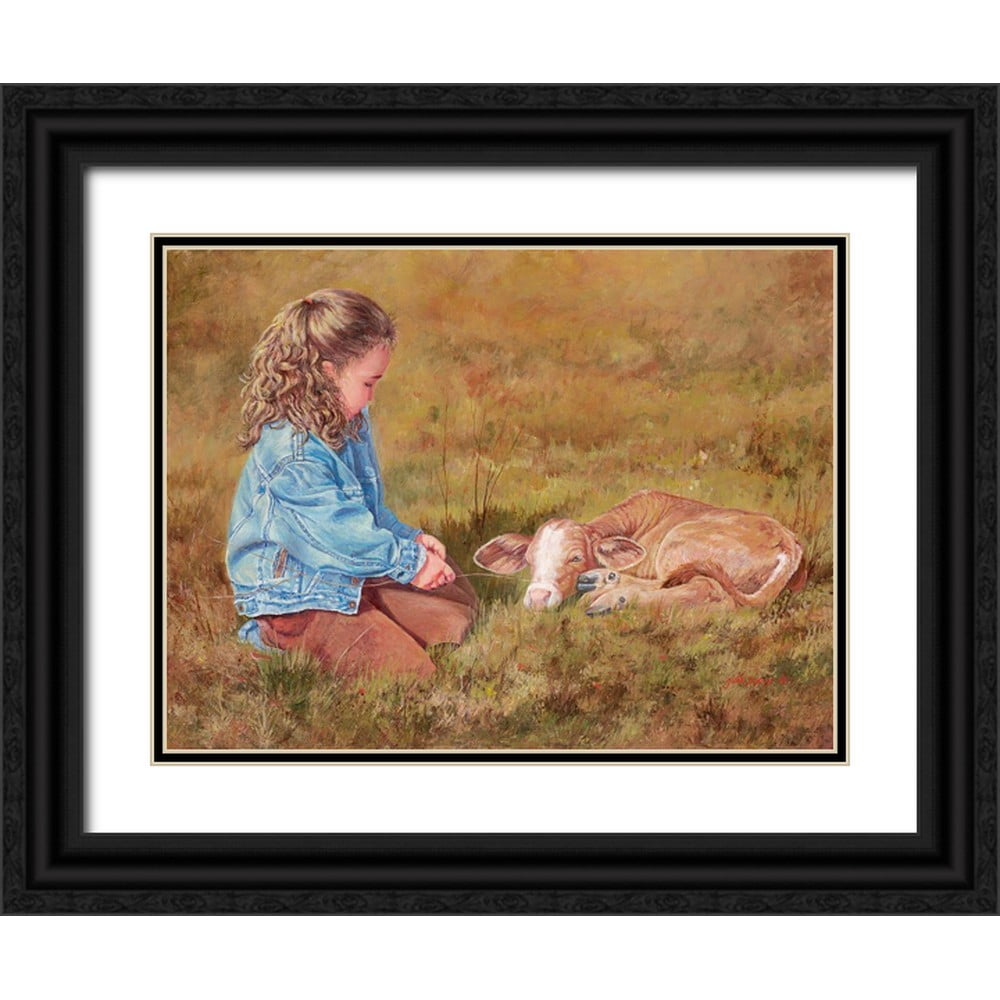 Dudley, June 18x15 Black Ornate Wood Framed with Double Matting Museum ...