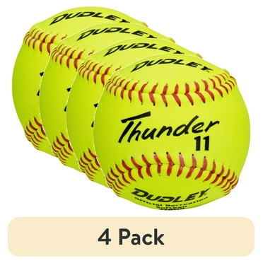 (4 Pack) Worth 12" Yellow Practice Slowpitch Softballs - Walmart.com