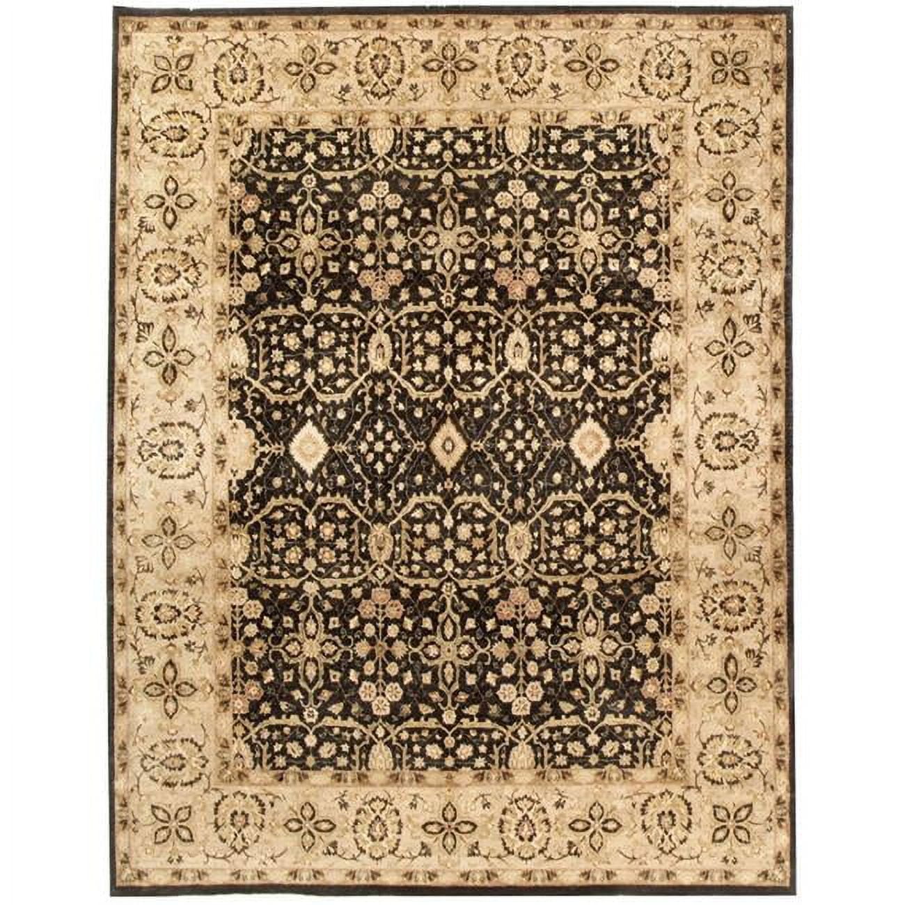 Due Process Stable Trading Khyber Tabriz Black & Cream Area Rug, 6 x 9 ...