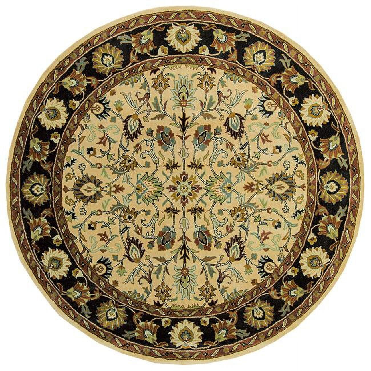 Due Process Stable Trading Tufted Tehran Beige & Black Round Area Rug ...