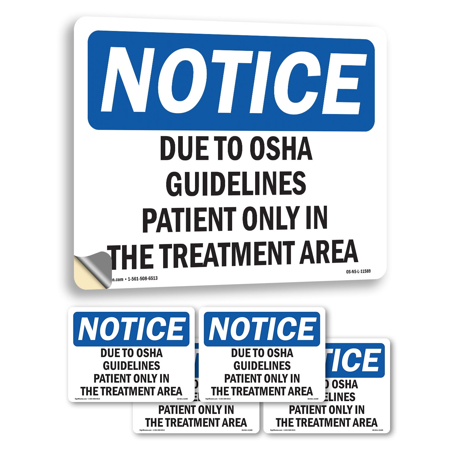 Due To Guidelines Patients Only In OSHA Notice Vinyl Decal Label 18 ...