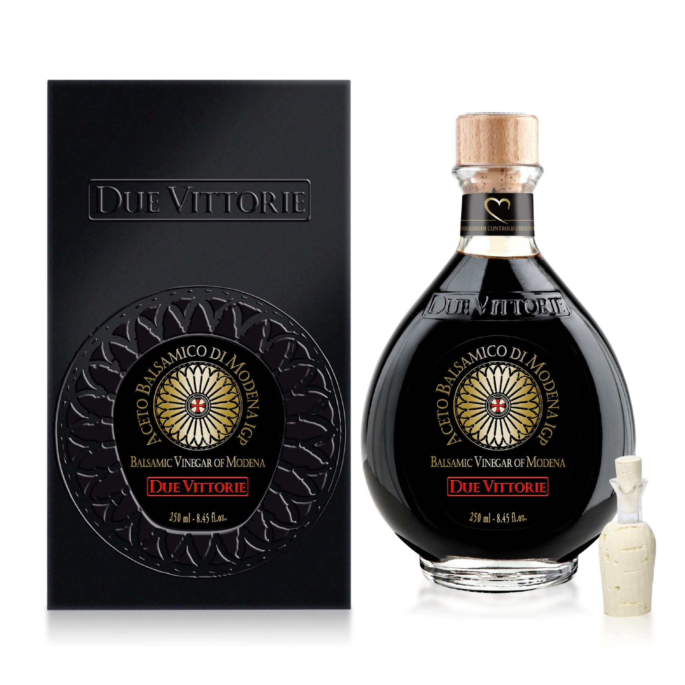 Due Vittorie Oro Gold Balsamic Vinegar Gift Set With Cork Pourer and ...