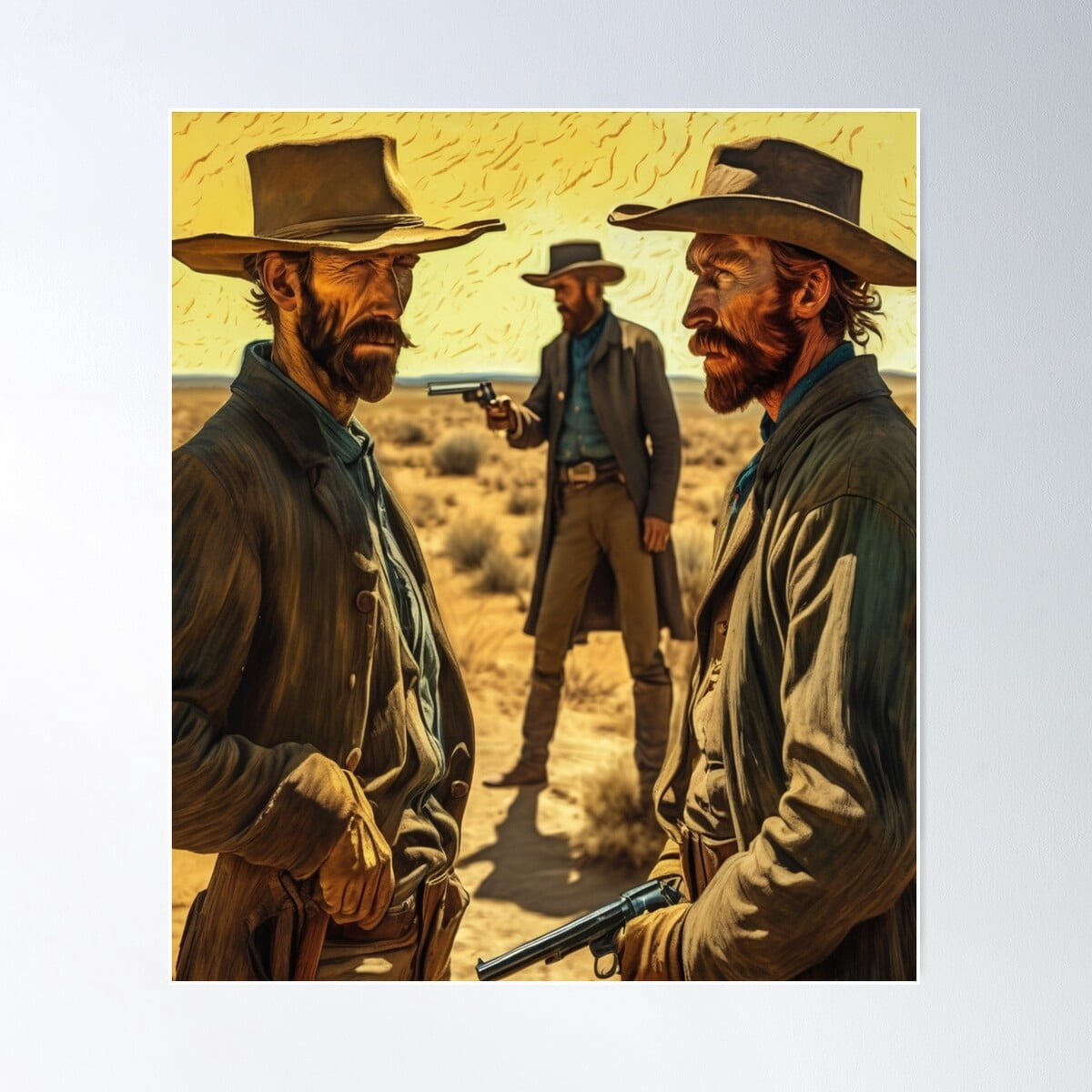 Duel Under The Desert Sun: Wild West Showdown Poster Wall Art, Modern ...