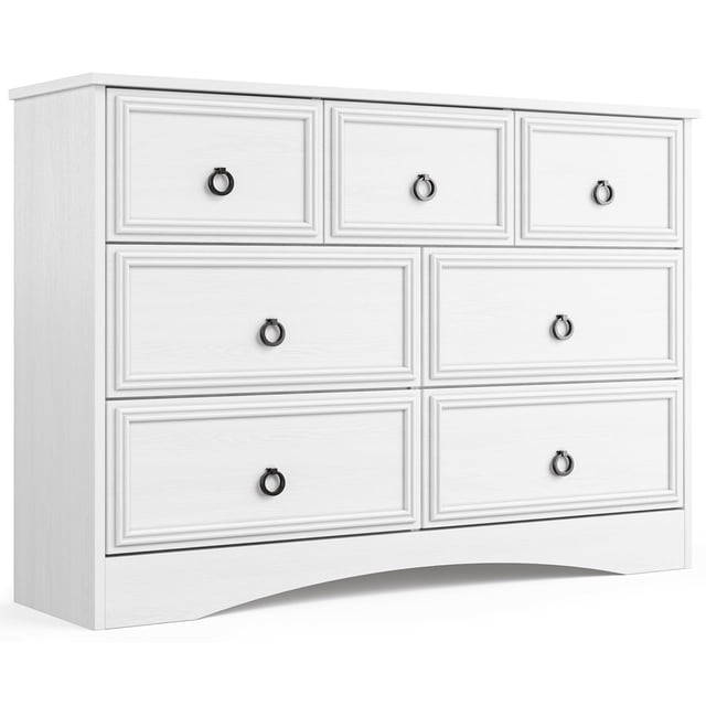 Duerer Modern 7 Drawer Dresser, Wood Horizontal Cabinet Dresser Chest ...