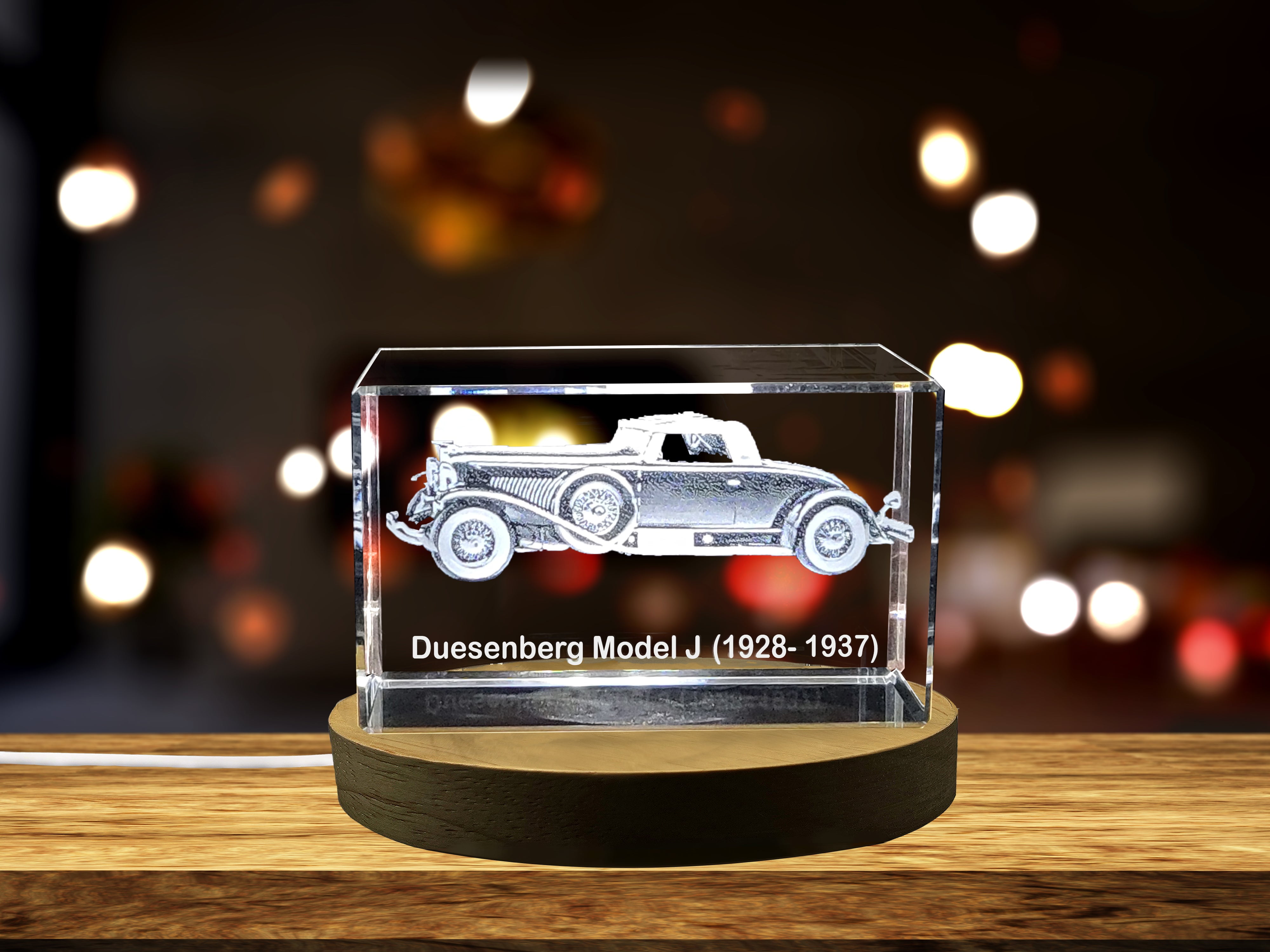 Duesenberg Model J (1928–1937) - Automotive Royalty Immortalized in 3D Engraved Crystal ...