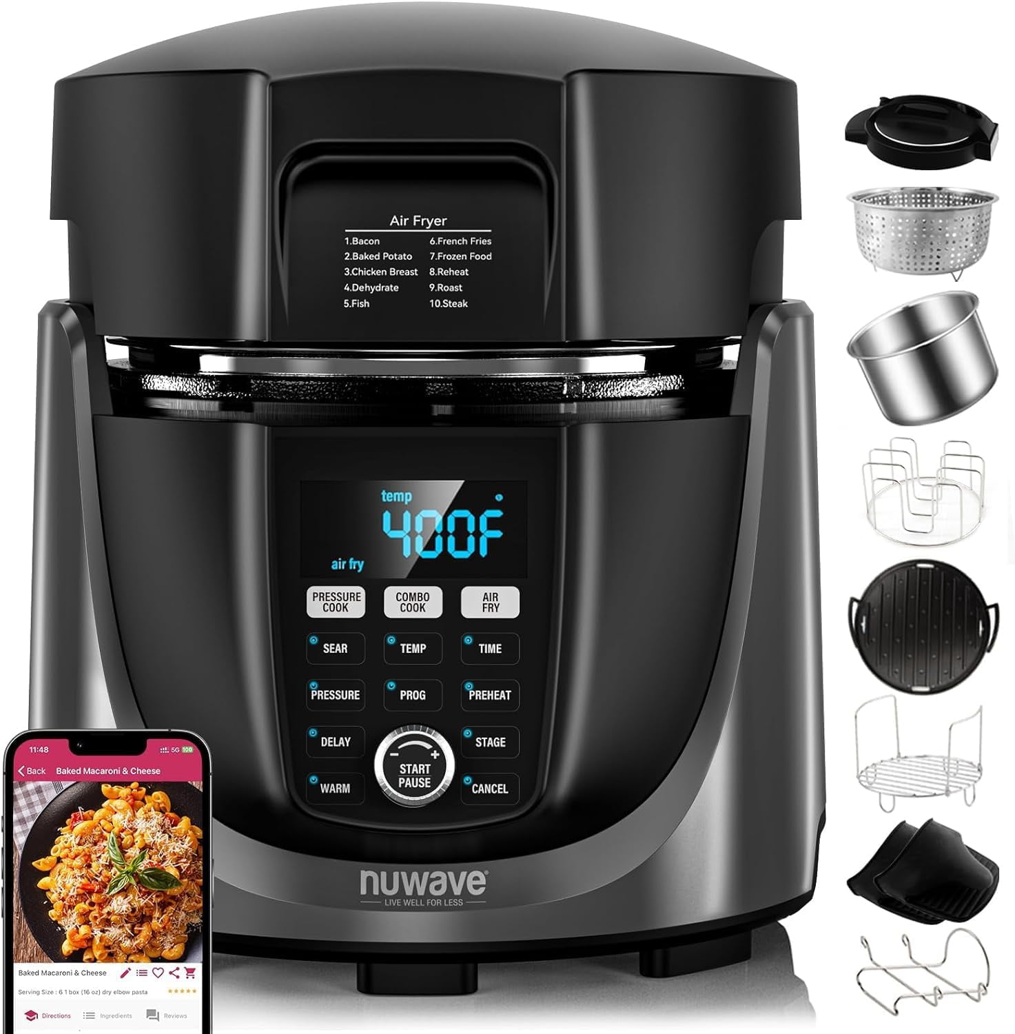 Duet Air Fryer, Electric Pressure Cooker & Grill Combo, 540 IN 1 ...