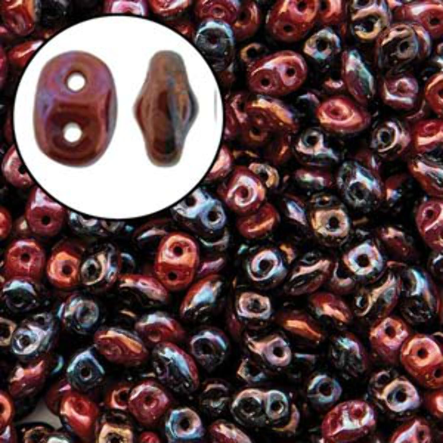 Duet Red Black Nebula Superduo Beads DU0593298-15001-TB - Walmart.com
