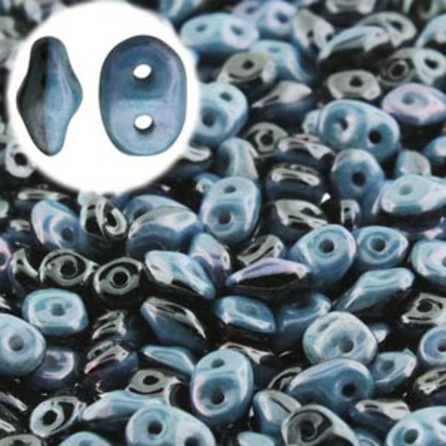 Duets Black/White Blue Luster Superduo Beads DU0503849-14464-TB ...