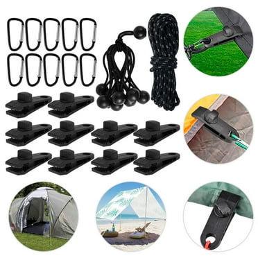Tarp Clips Bungee Cords Heavy Duty Lock Grip with Ball Tent Clamp Clips ...