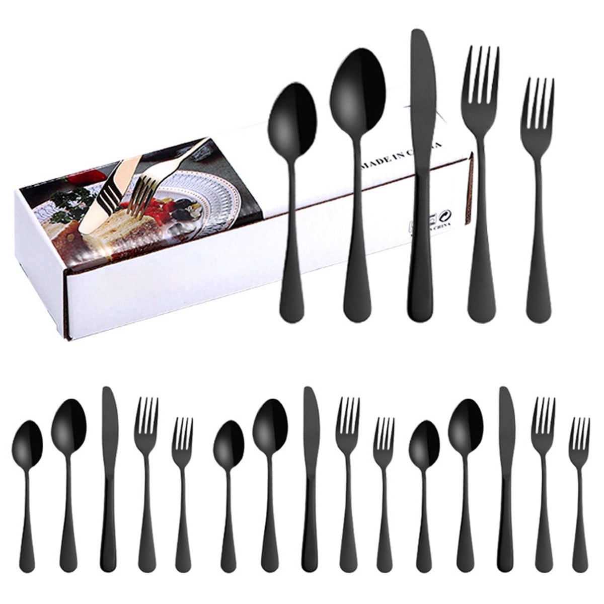 Duety 20 Pcs Dinnerware Set Stainless Steel Cutlery Set Western ...