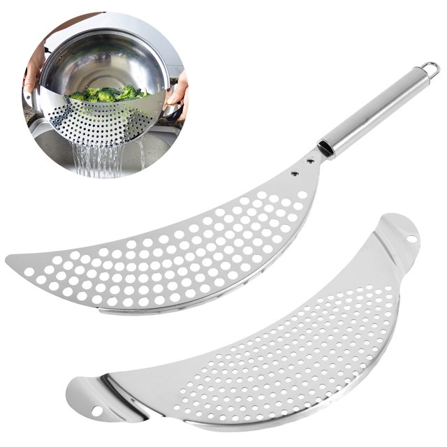 Duety 2Pcs Pot Strainer Set Stainless Steel Pasta Colander with Handle ...