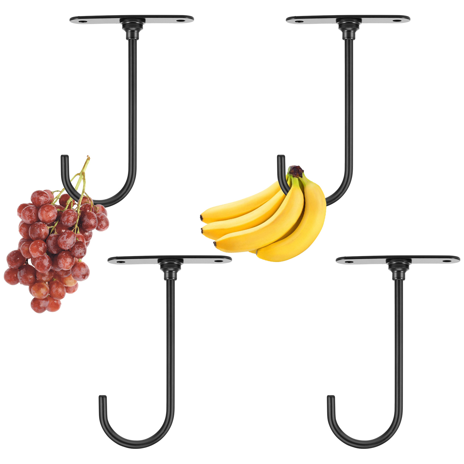 Duety 4Pcs Banana Hook Sturdy Iron Banana Hanger 360 Degree Swivel ...
