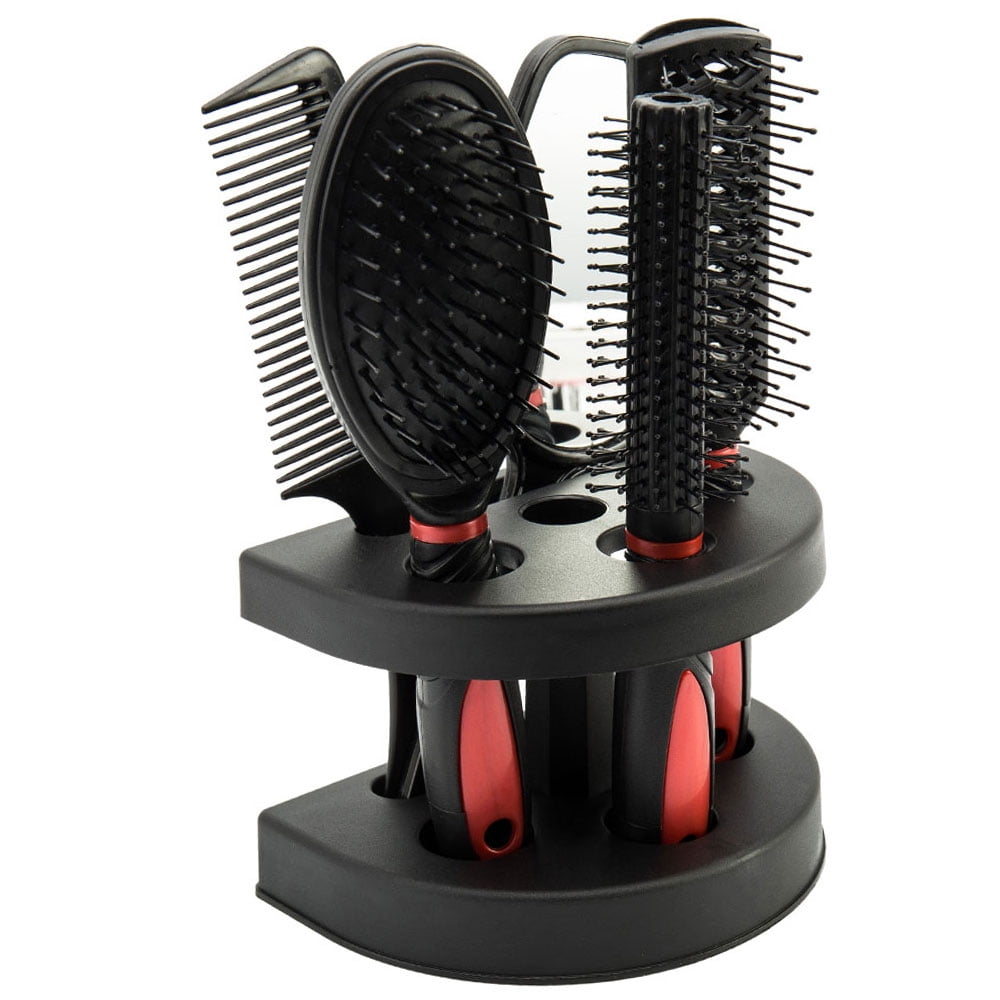 Duety 5pcs Hair Brush Set Professional Salon Hairbrush Mirror Womens ...