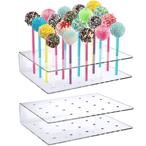 Wooden 60-Hole Cake Pop Stand - Lollipop Display for Parties, Weddings ...