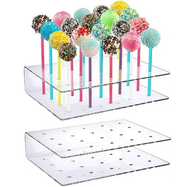 NiHome Cake Pop Stand Non Sticking Out, 24 Holes Acrylic Cake Pop ...