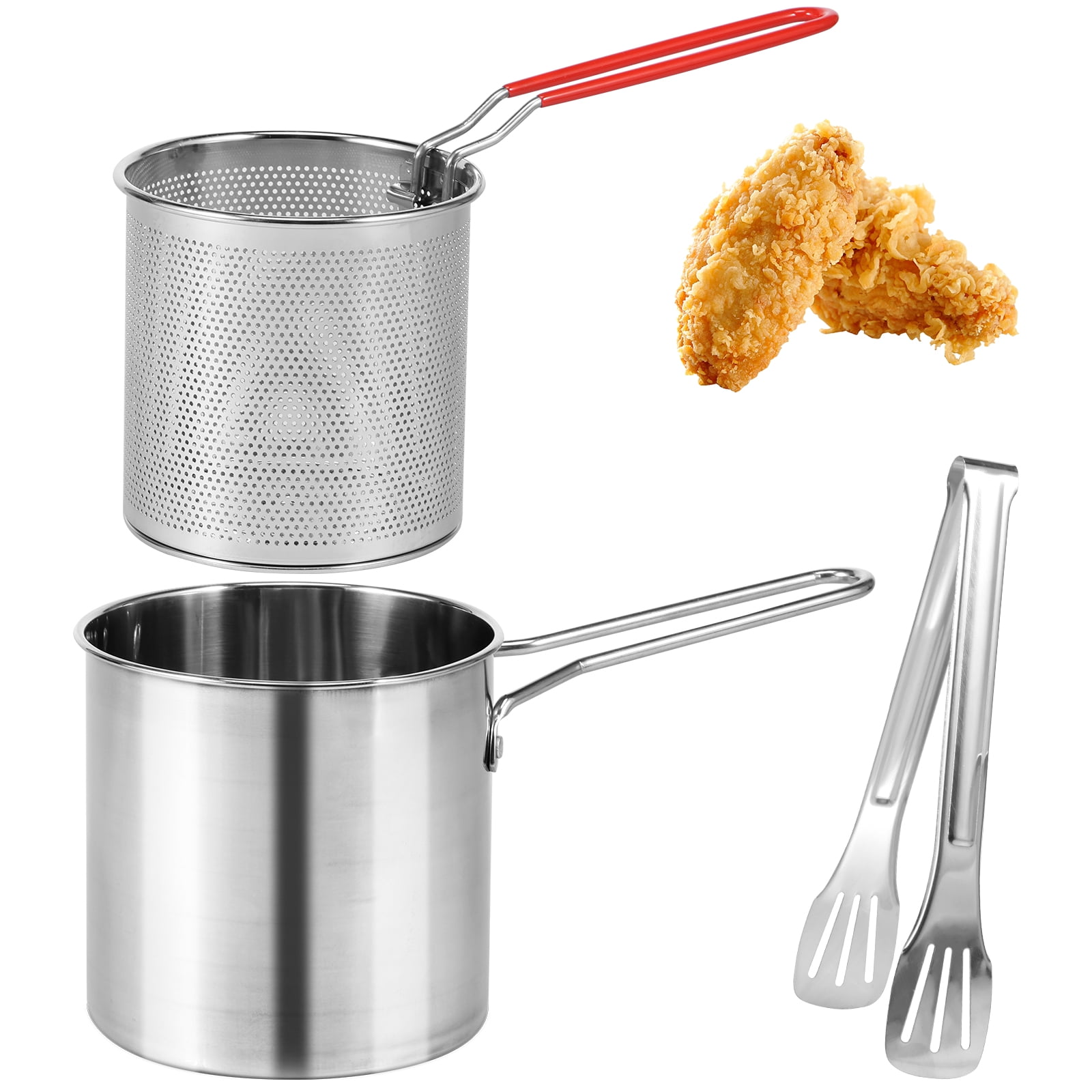 Duety Deep Fryer Pot 304 Stainless Steel Deep Fryer with Strainer ...