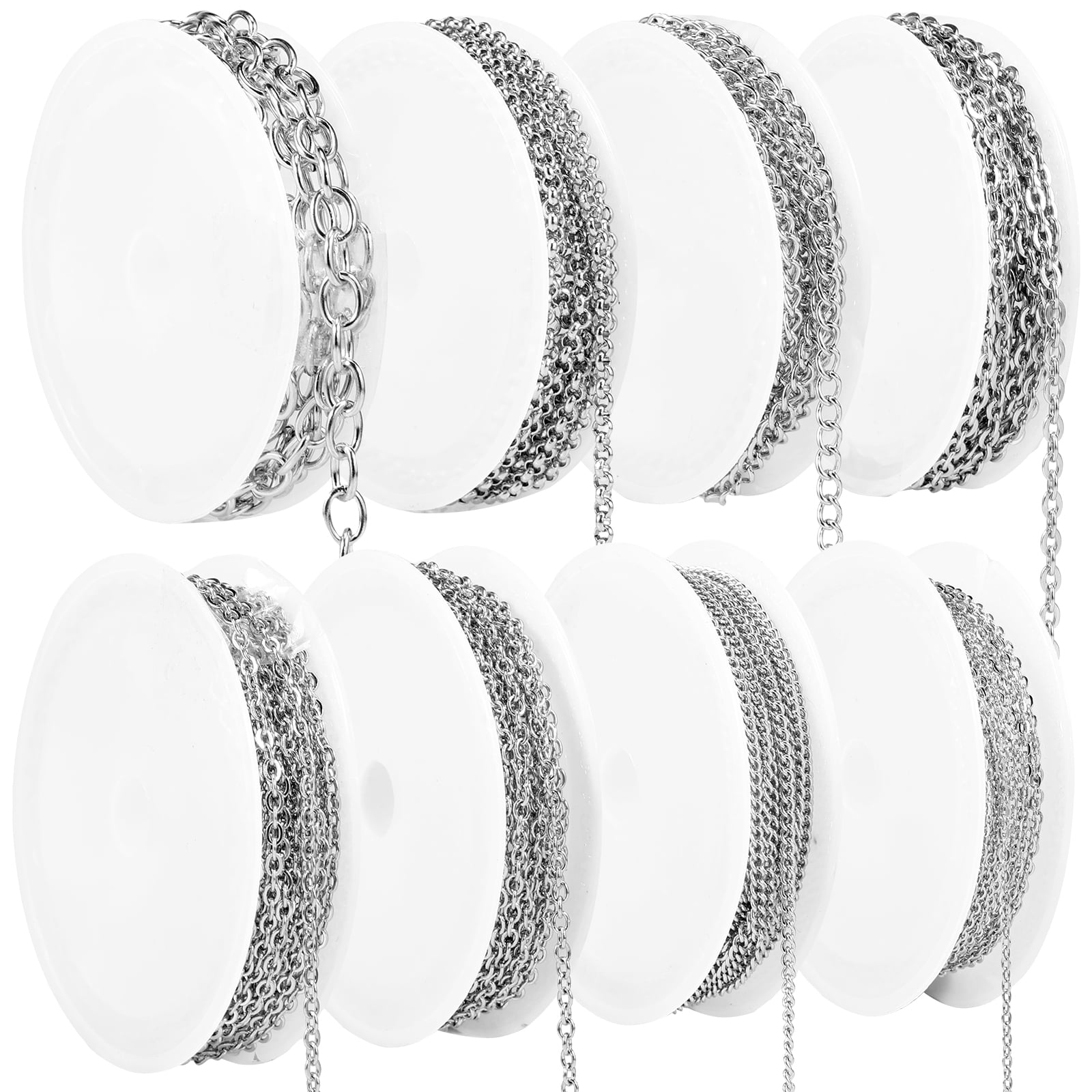 Duety Necklace Chains for Jewelry Making 65.6 ft 8 Rolls Stainless ...