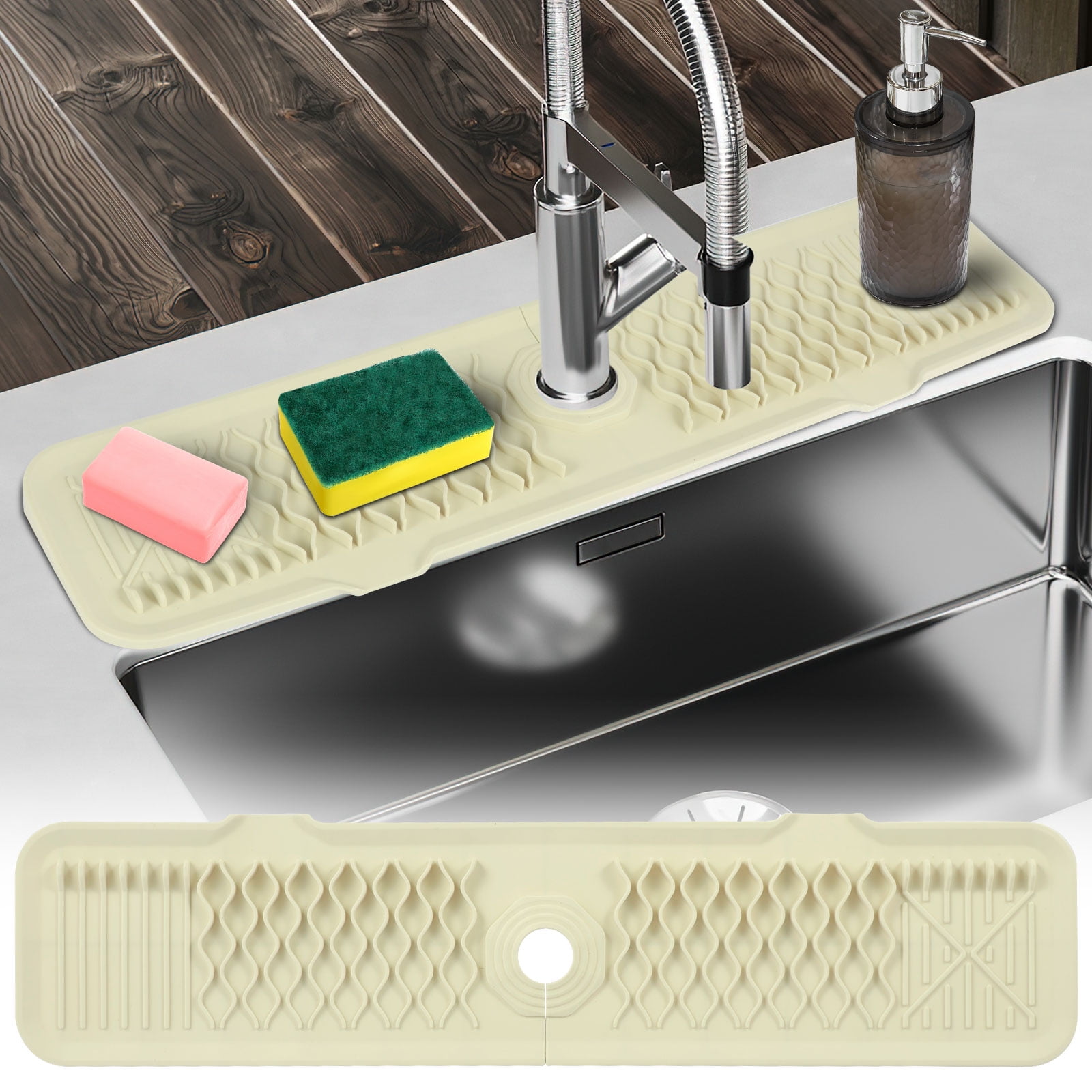 Duety Silicone Faucet Mat,Faucet Sink Splash Guard Self-Drainage Faucet ...