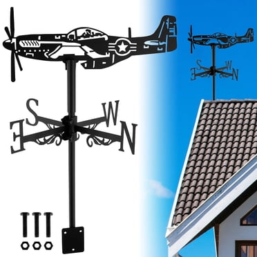 Iron Weather Vane Wind Direction Outdoor Garden Stake Farm Roof Mount ...