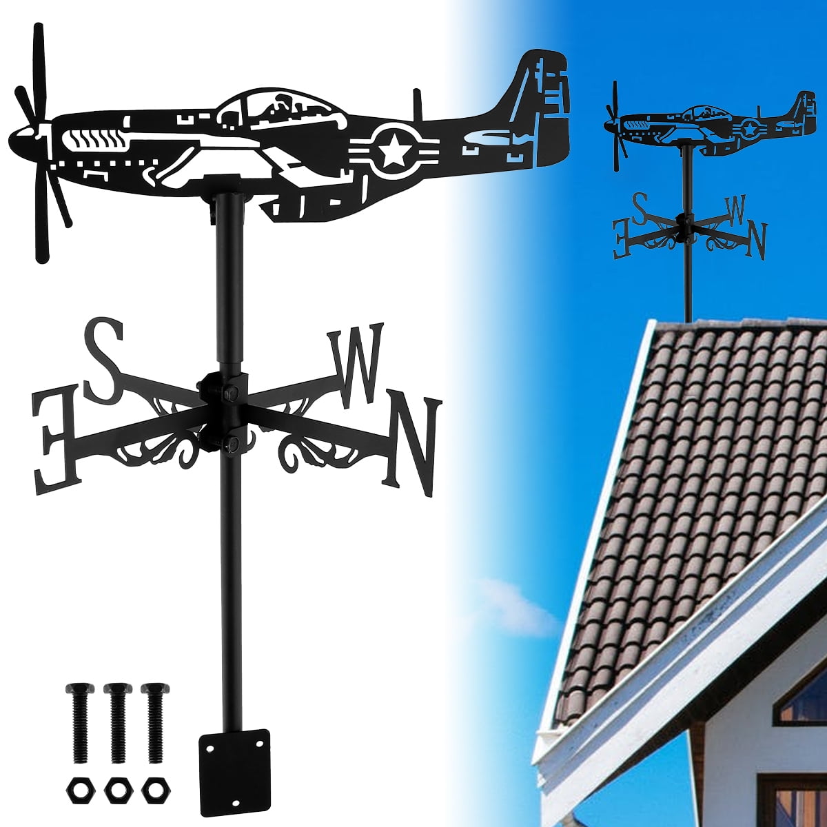 Duety Weather Vane,Metal Weather Resistant Wind Direction Indicator ...