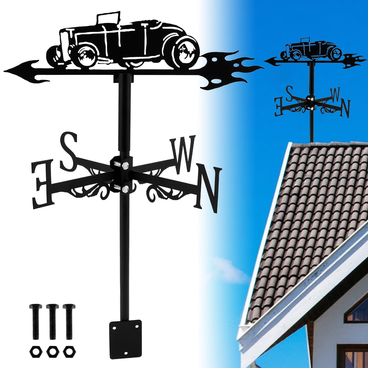 Duety Weather Vane,Metal Weather Resistant Wind Direction Indicator ...