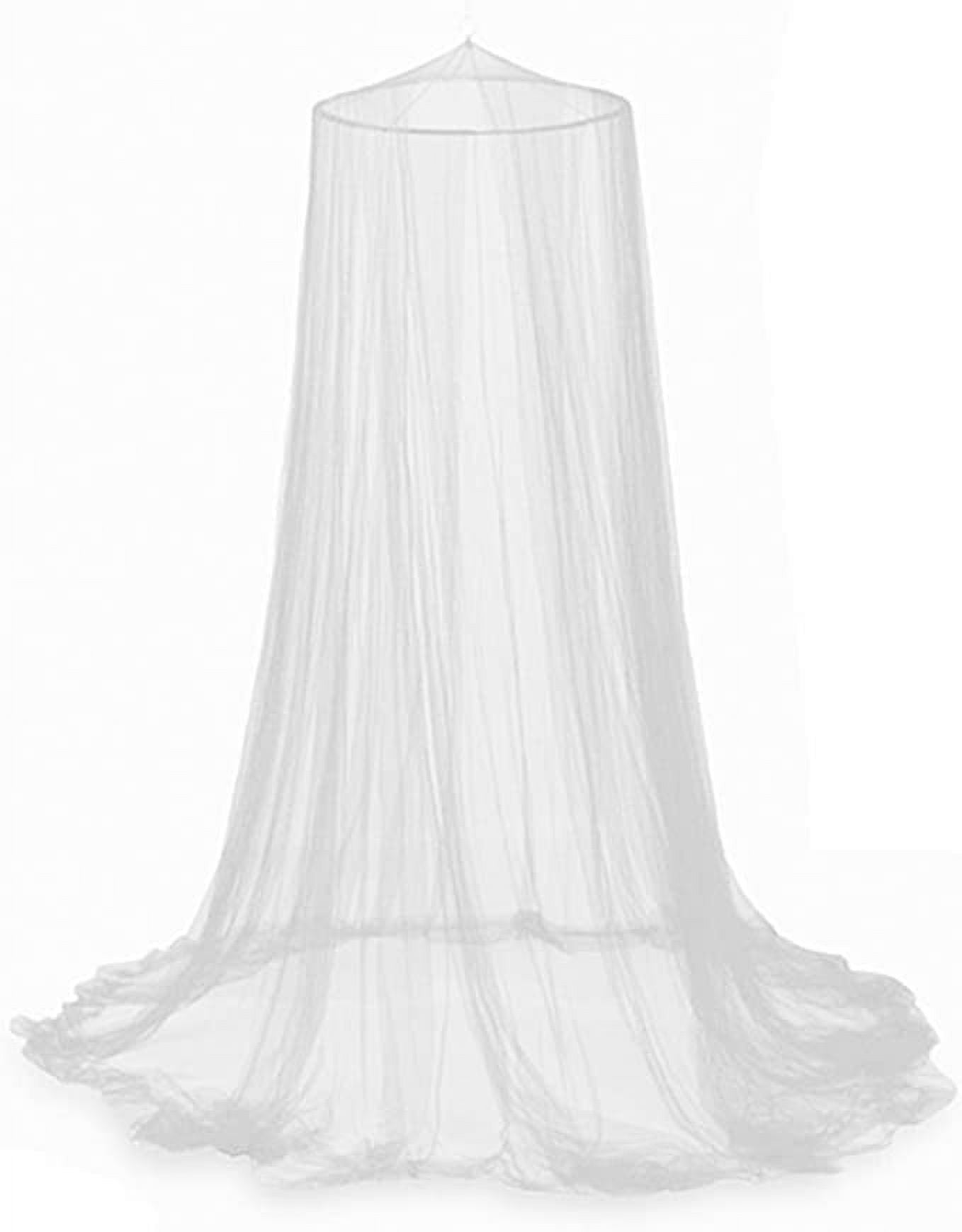Duety White Lace Bed Canopy Mosquito Nets Round Dome For Double Bed ...