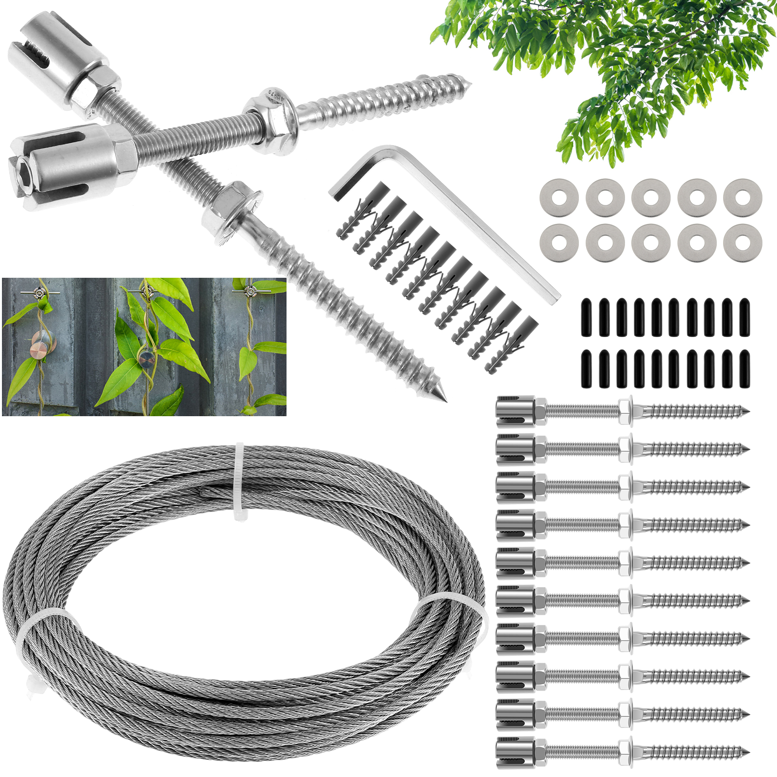 Duety Wire Trellis Kit Stainless Steel Wall Trellis Set Rustproof ...
