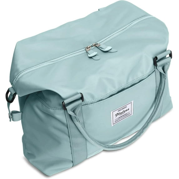 Duffel Bag, Light Blue Nylon, 60L, Water-Resistant, Adjustable Strap ...