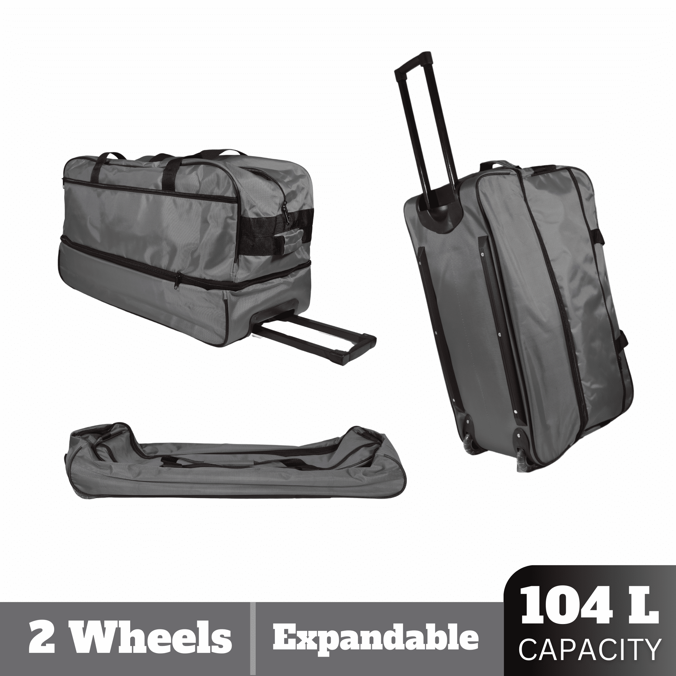 Duffle Bag 140 L Capacity, Wheeled, 3 Carry Handles, Expandable ...
