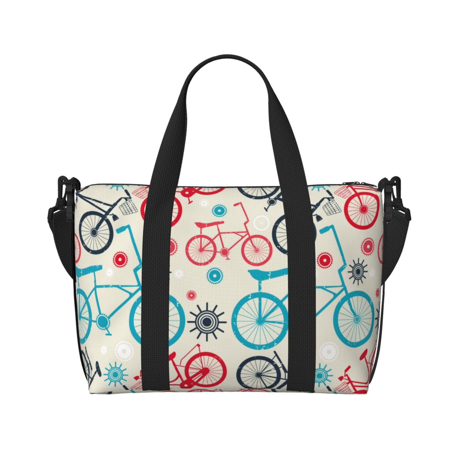 Duffle Bag for Travel Essentials - Bike Pattern red blue Duffel Bag Gym ...