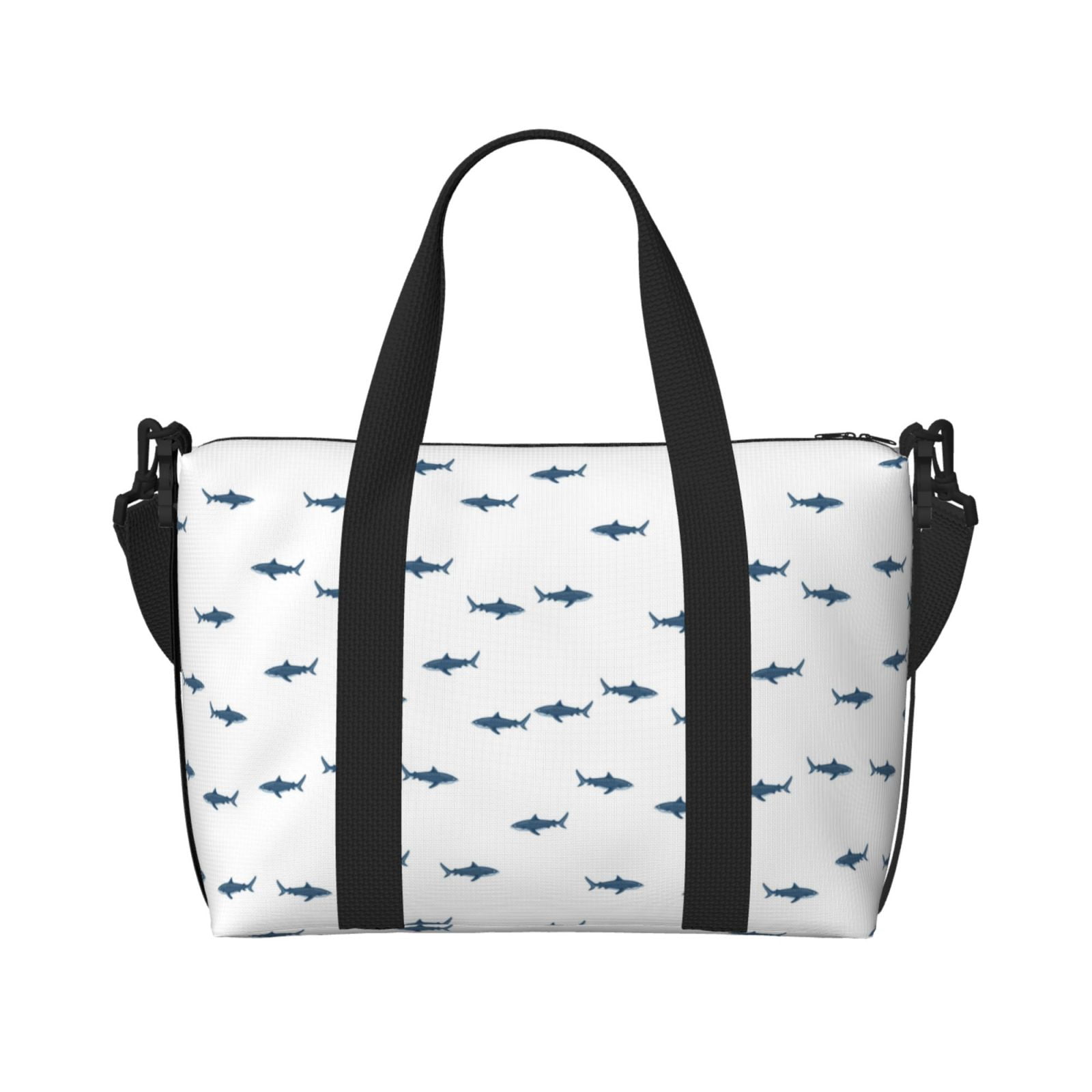 Duffle Bag for Travel Essentials - Cartoon Cool Shark Gray_B Duffel Bag ...