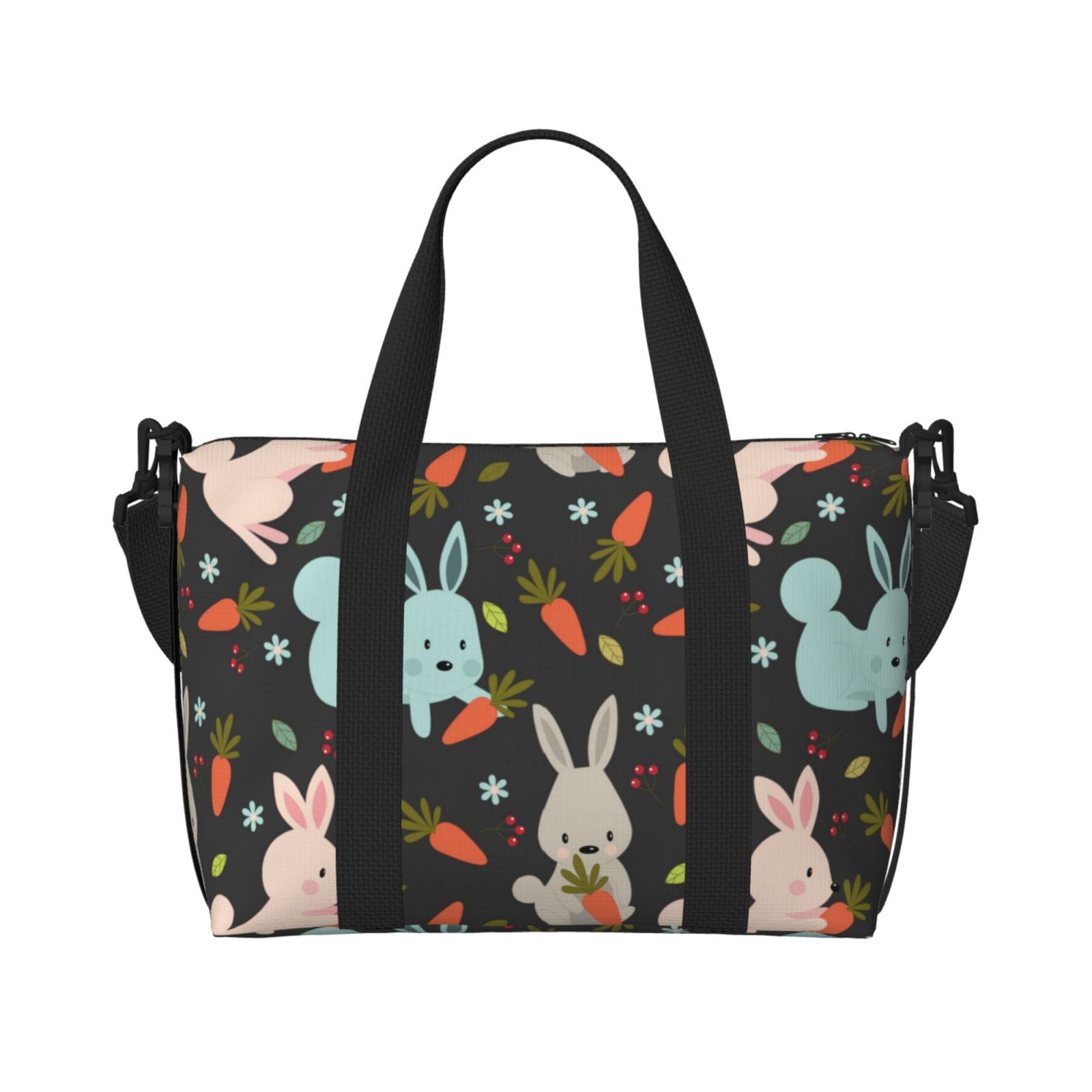Duffle Bag for Travel Essentials - Cartoon Cute Rabbit Radish Duffel ...