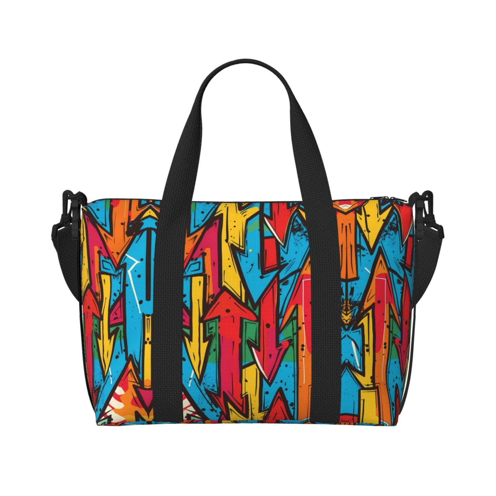 Duffle Bag for Travel Essentials - Colorful Arrow Graffiti Pattern ...