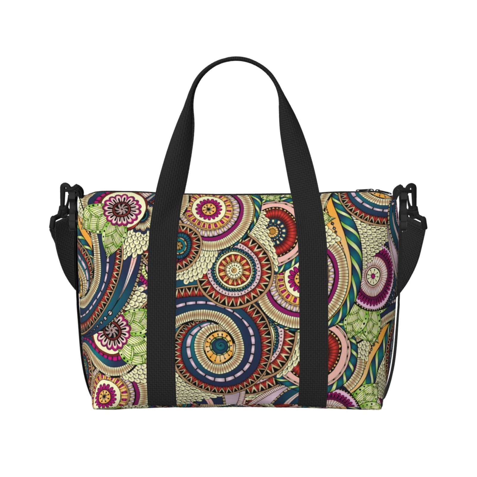 Duffle Bag for Travel Essentials - Colorful Mandala Spiral Pattern ...